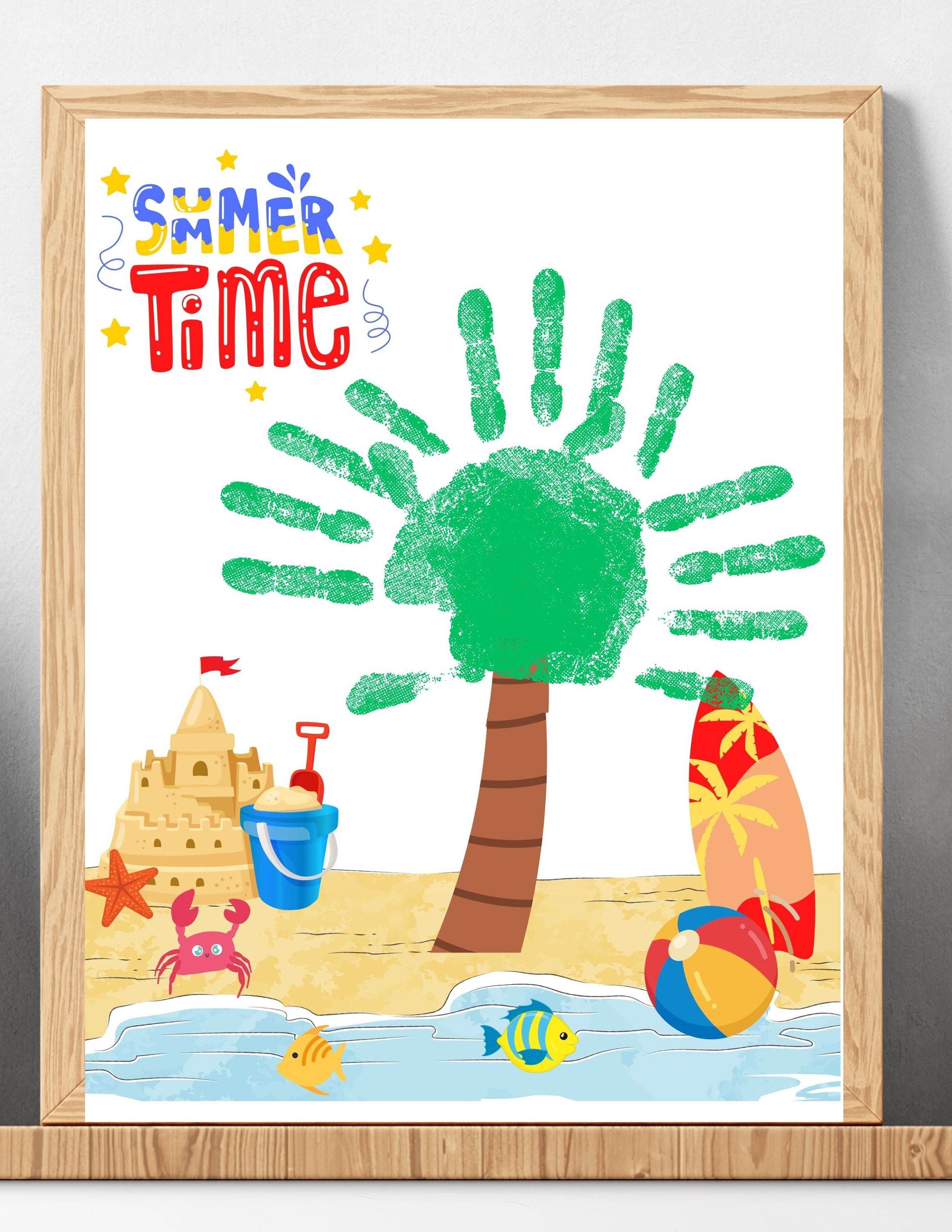 Summer Handprint Art Template|preschool Summer Art| Easy Summer Craft ...