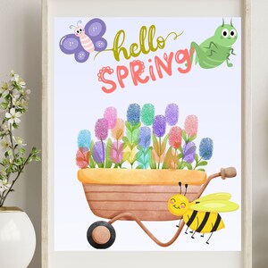 Spring Handprint Art Template|preschool Spring Art| Easy Spring Craft ...