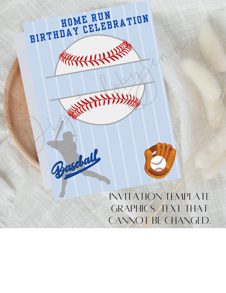 Baseball Birthday Invitation |sport Birthday Party|canva Template ...