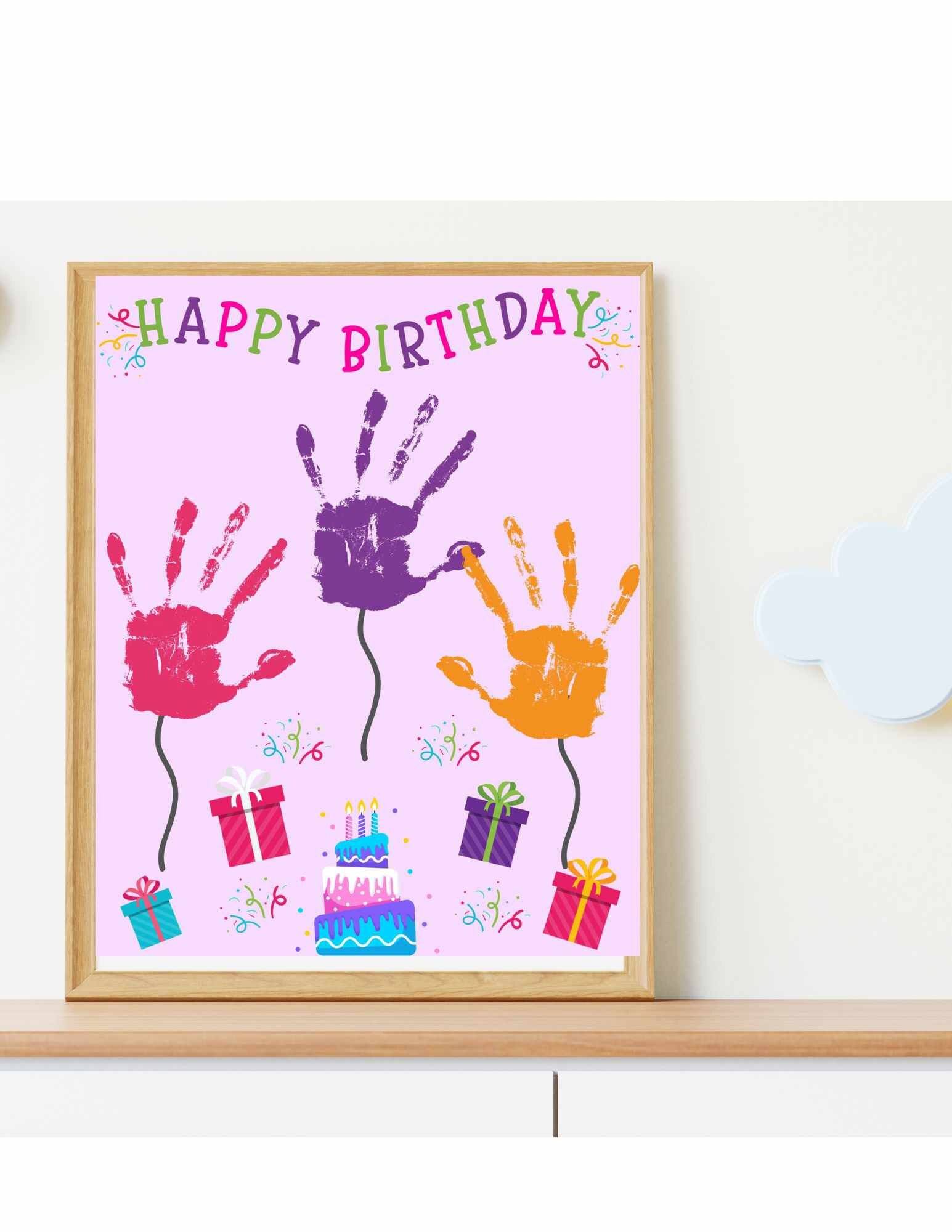 Birthday Handprint Art Template|preschool Birthday Art| Easy Birthday ...