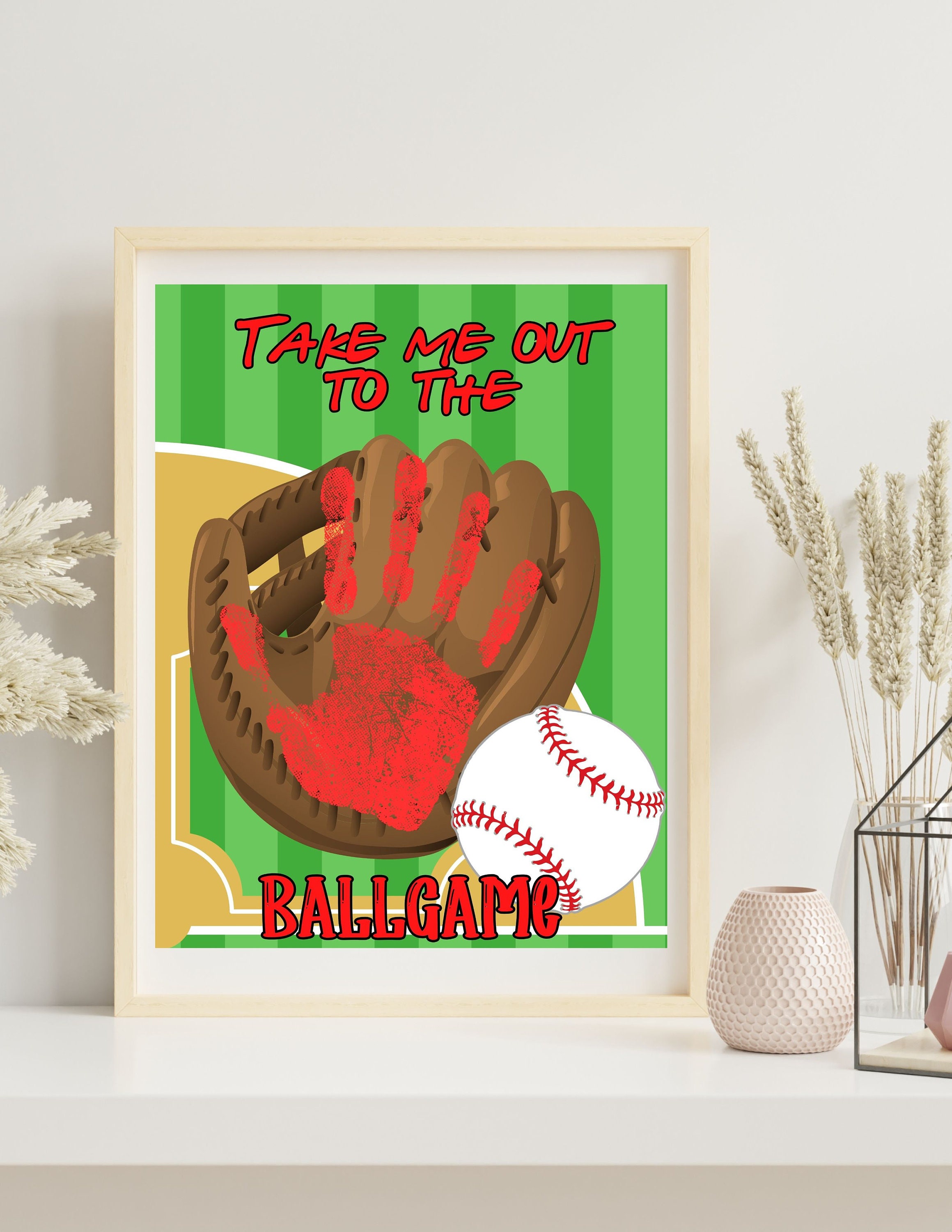 Baseball Handprint Art Template|preschool Baseball Art| Easy Baseball ...