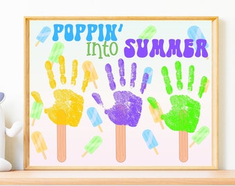 Summer Handprint Art Template|preschool Summer Art| Easy Summer Craft ...