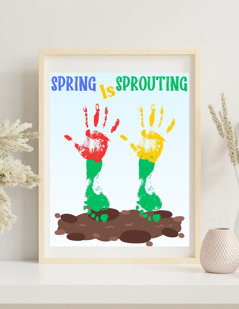 Spring Handprint Art Template|preschool Spring Art| Easy Spring Craft ...