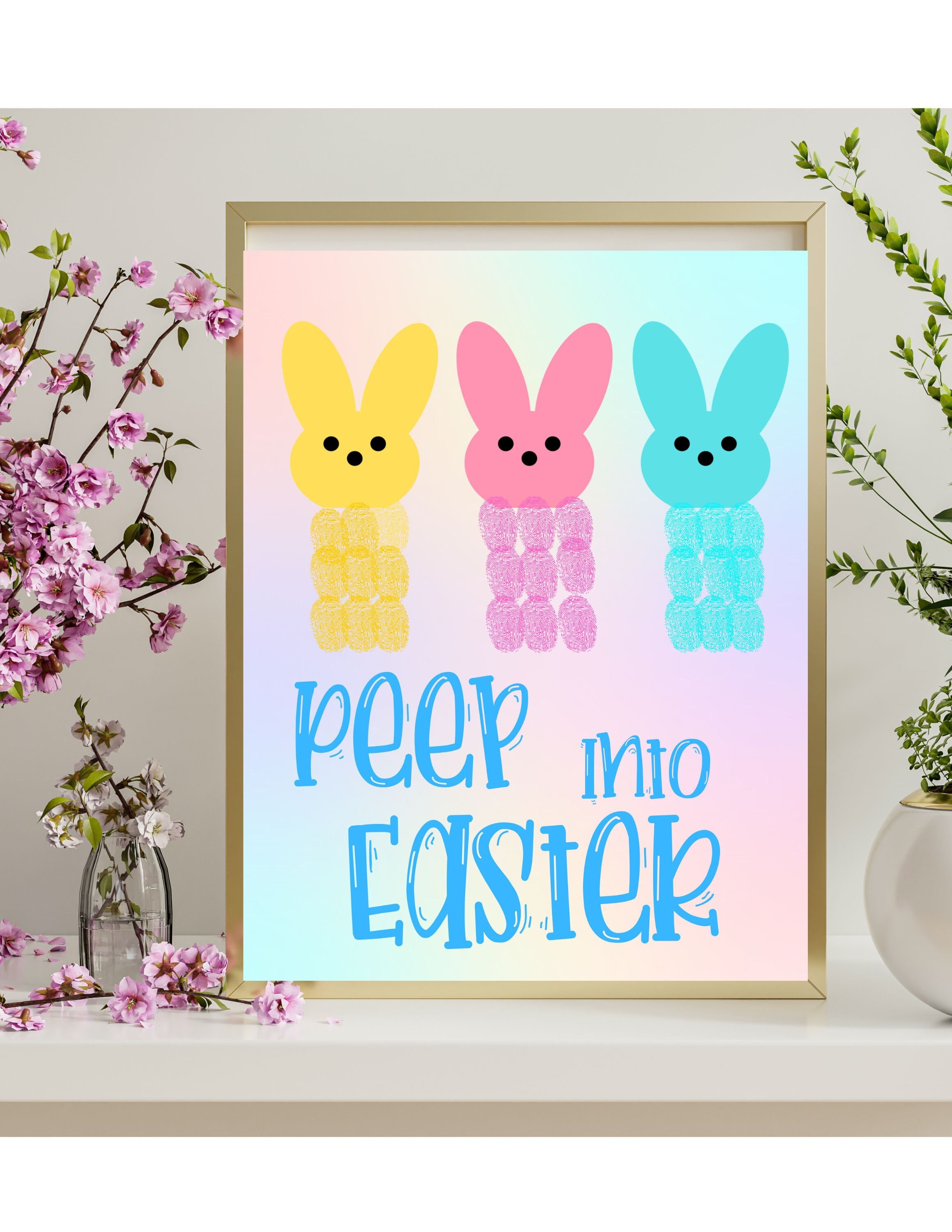 Easter Fingerprint Art Template|preschool Easter Art| Easy Easter Craft ...