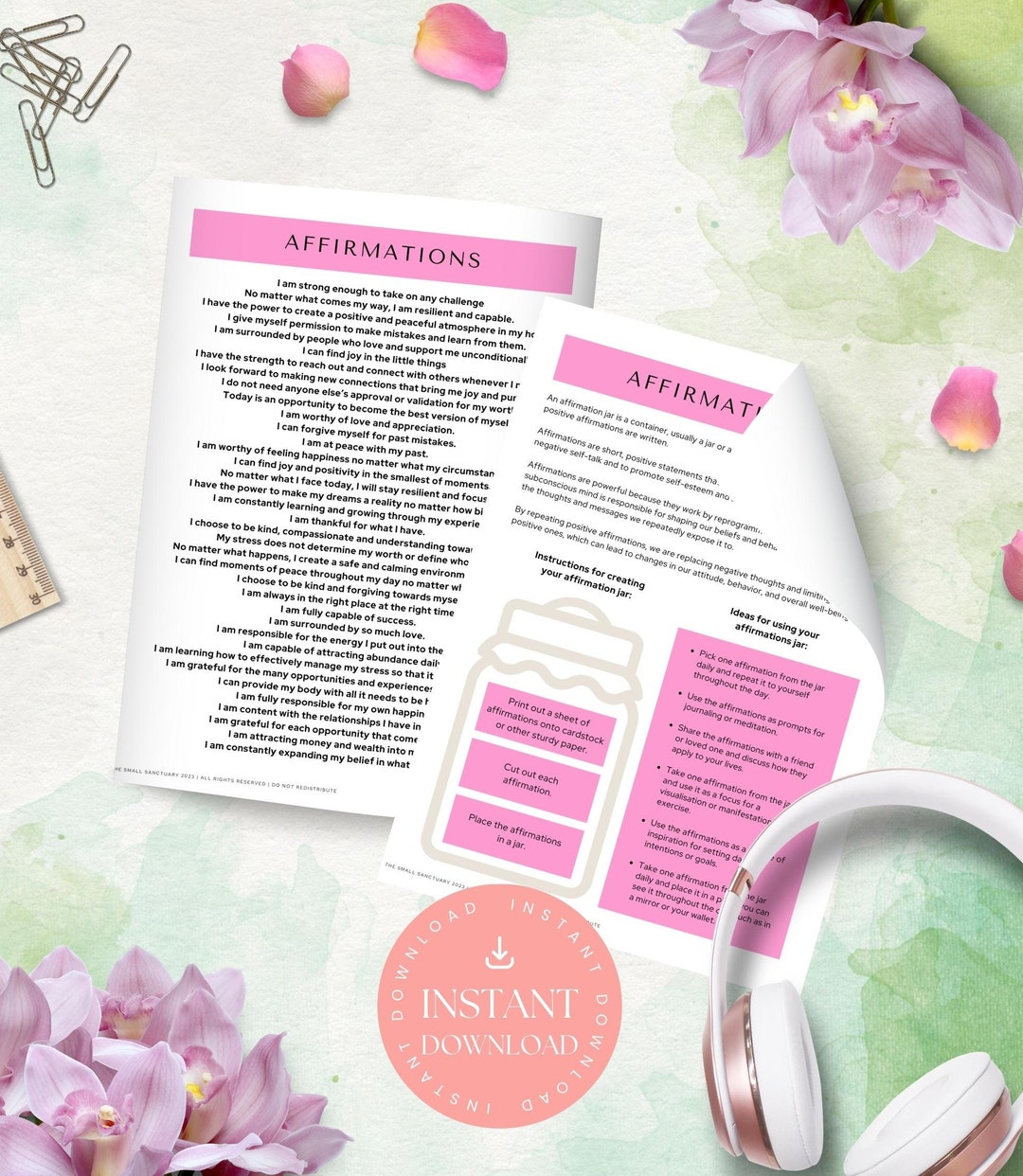 Affirmations Jar Activity, Mental Health, Self Care Gift Box, I Am ...