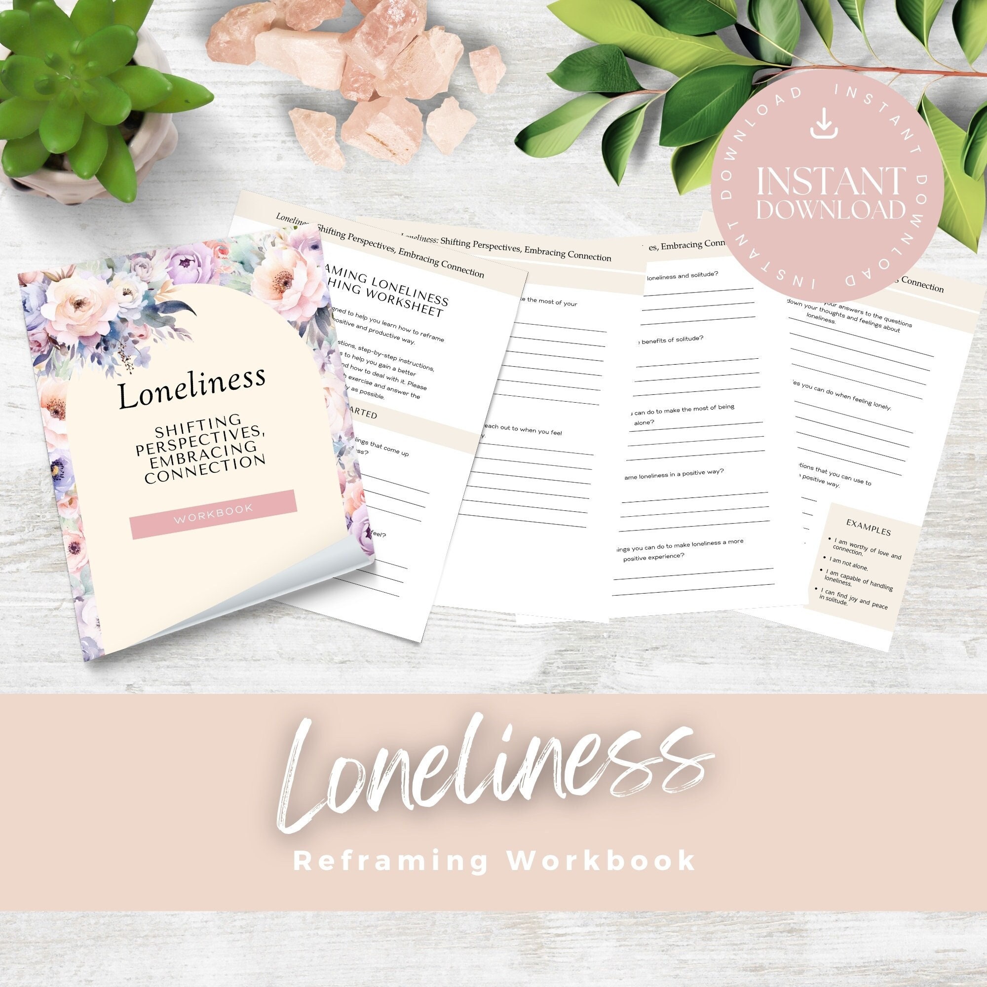 Therapy Workbook Printable PDF Coaching Reframing Loneliness Overcoming ...