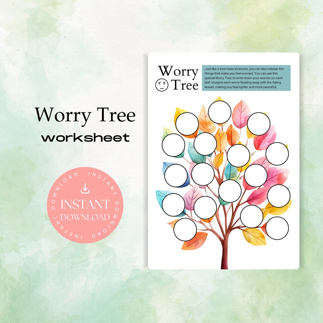 The Worry Tree Worksheets, School Counselor Therapy, Cbt Worksheets ...