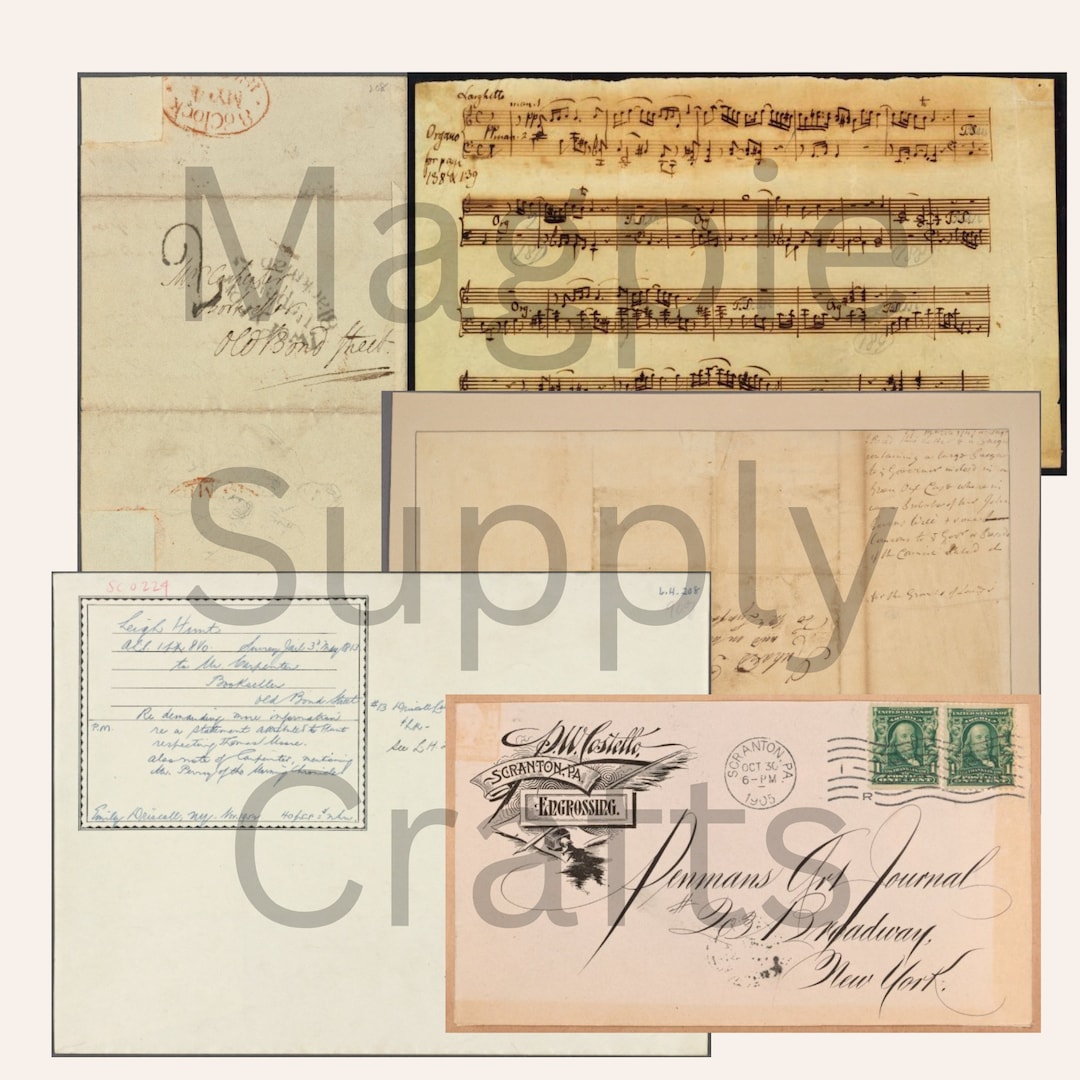 Antique Letters,digital Vintage Paper Correspondence,junk Journal ...