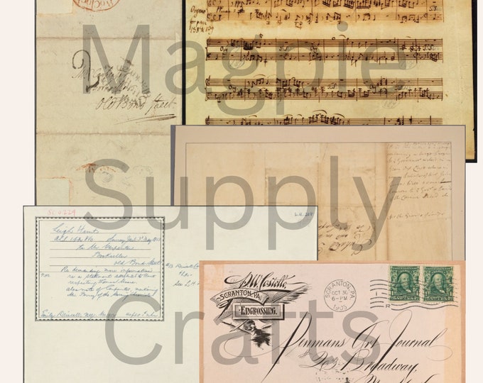 Printable Antique Letters,digital Vintage Paper Correspondence,junk ...