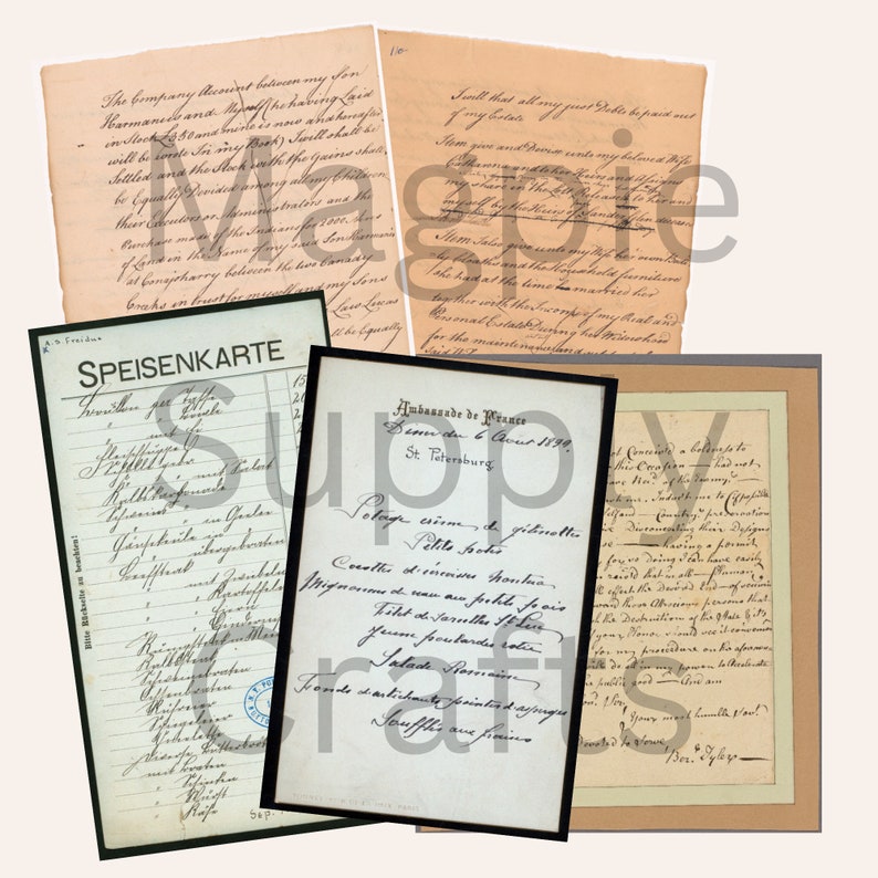Printable Antique Lettersdigital Vintage Paper - Etsy