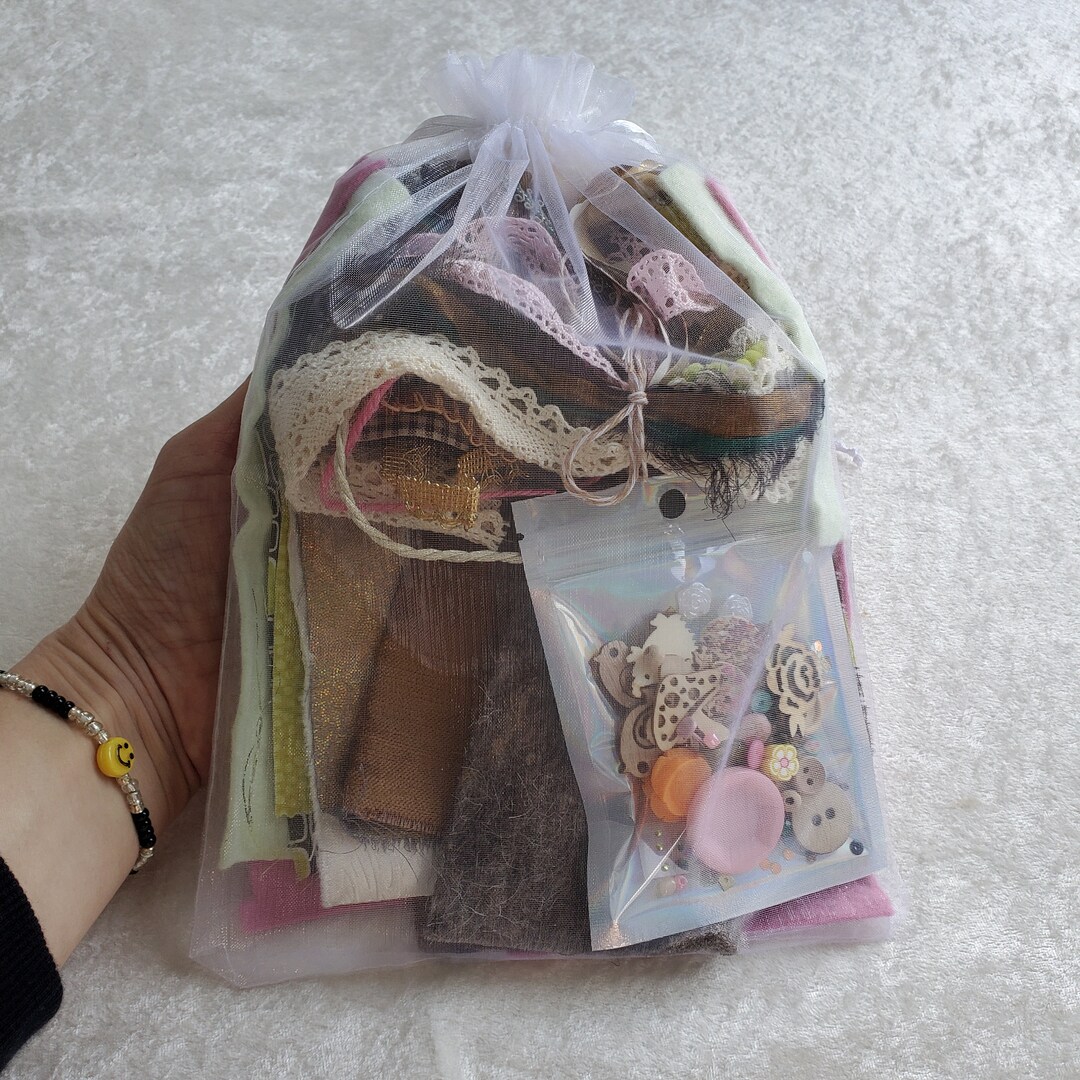 Mixed Fabric Bundle for Slow Stitching,mixed Media Bundle Pack,textile ...