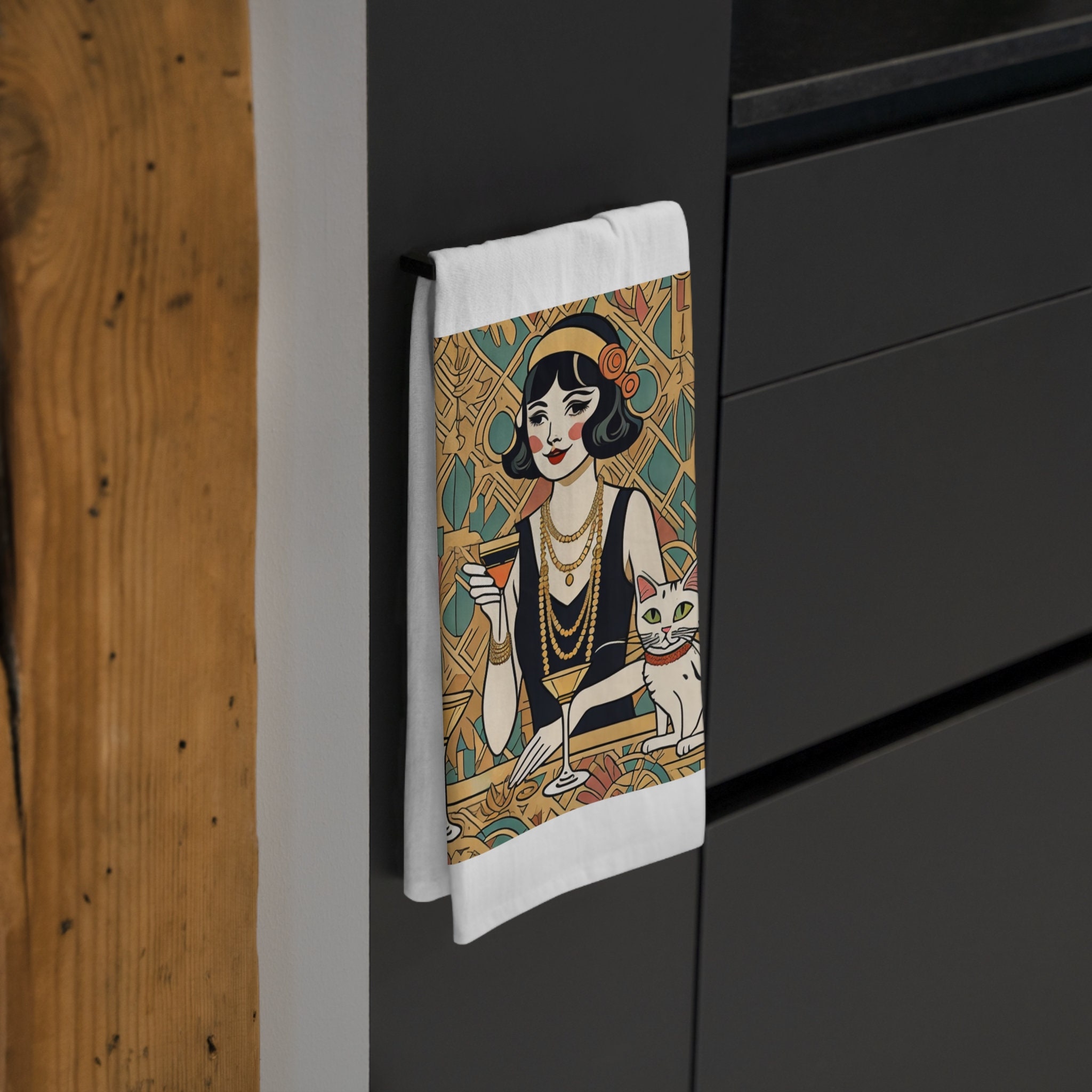 Retro Tea Towel Art Deco Tea Towel That Makes You Meow Cat Lover Gift ...