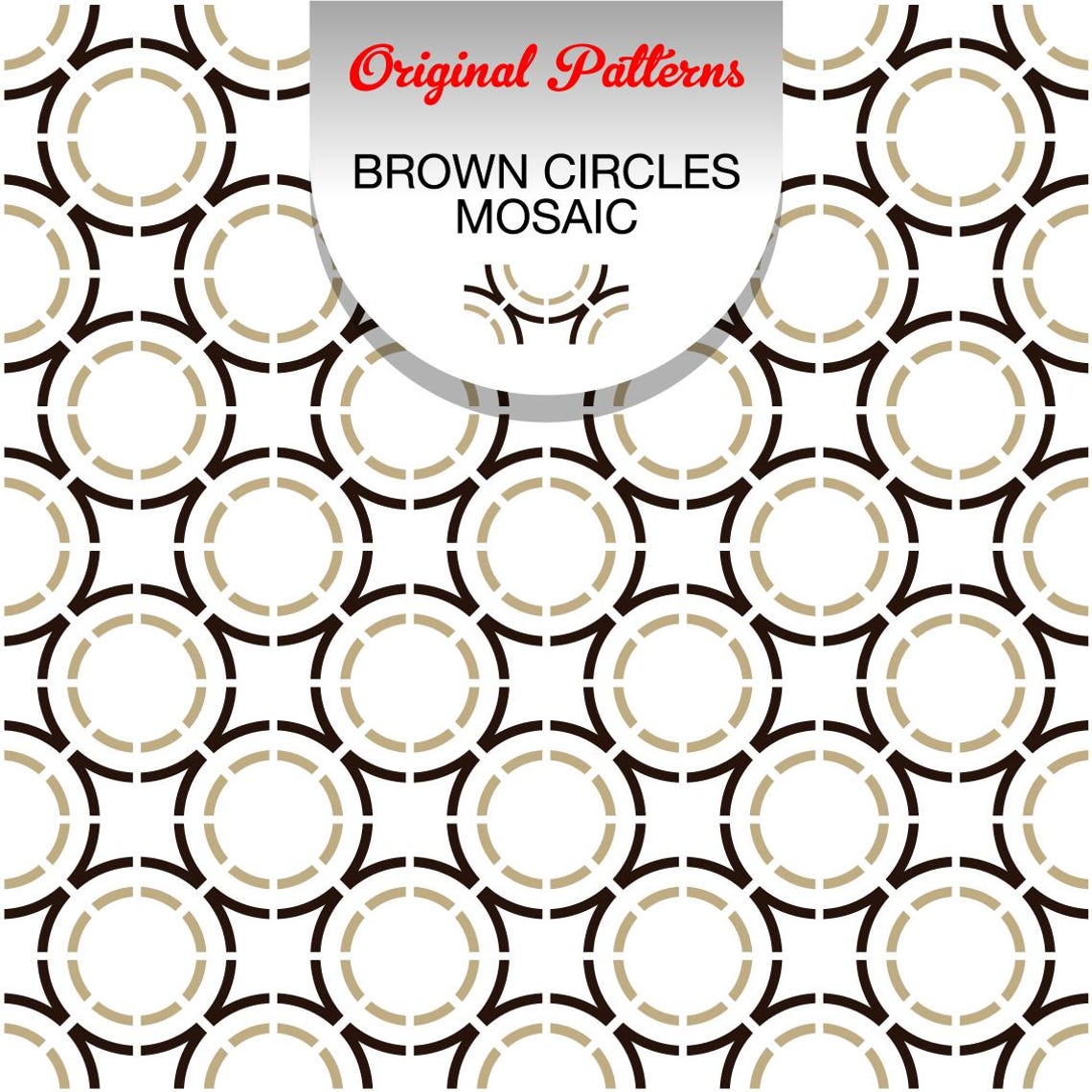 Brown Circle Mosaic Patterns 10 Unique High-quality Digital Images for ...