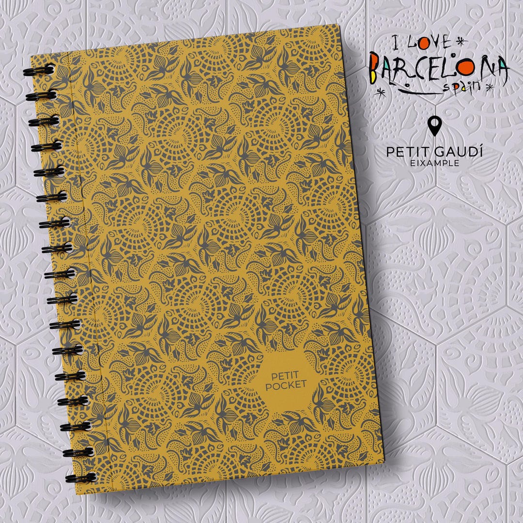 Exclusive Gaudí Design Notebook Olive Green and Golden Yellow ...