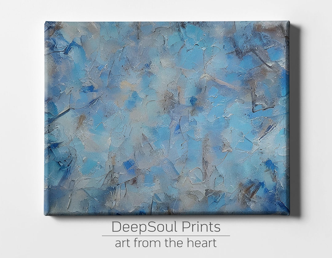 PRINTABLE Abstract Art Print Sky Blue Texture / Digital Wall Art ...