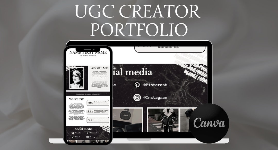 UGC Portfolio, UGC Template, UGC Portfolio Template, Ugc Creator, Ugc Website Template Canva ...