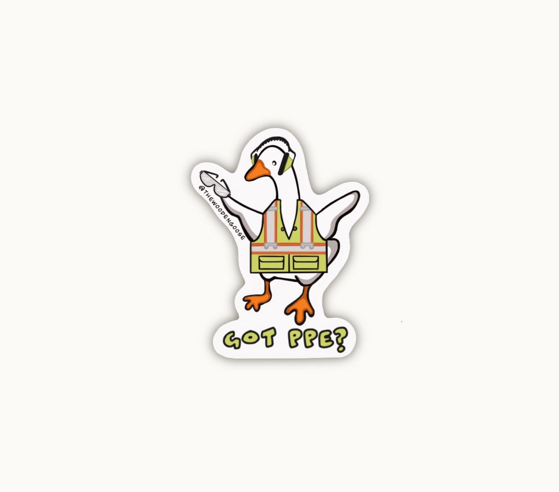 Safety Sticker | PPE Sticker | Goose Sticker | Laptop Sticker | Water ...