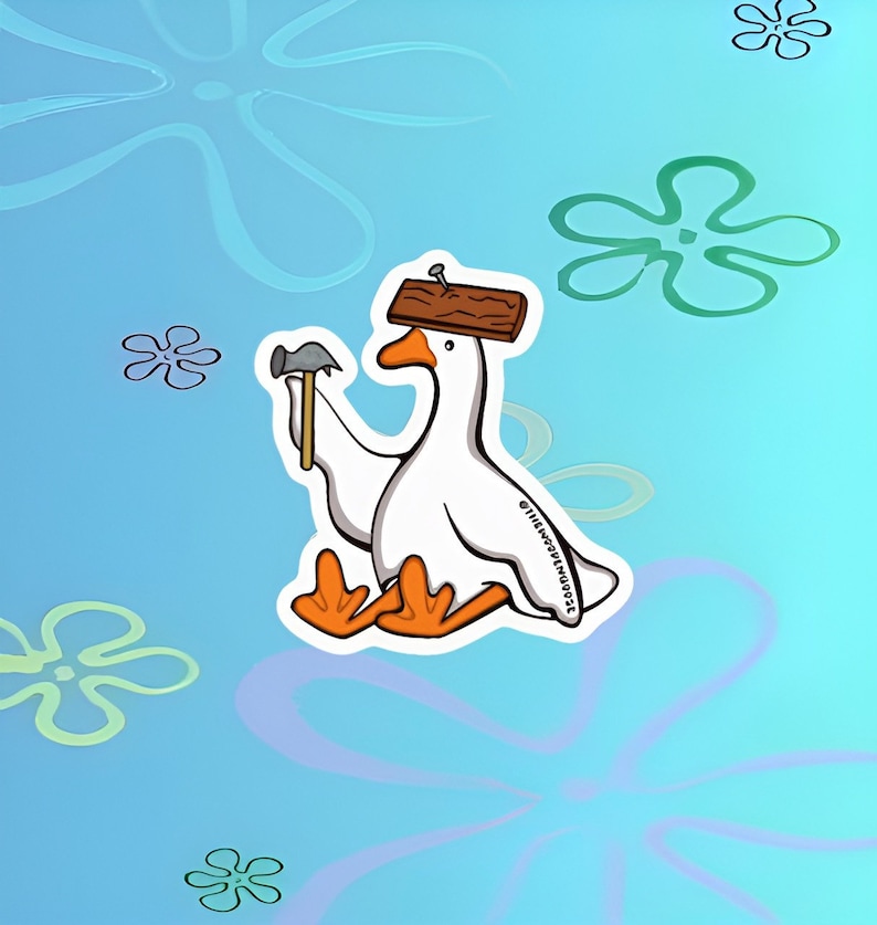 Spongebob Sticker | Nailed Goose Sticker | Laptop Sticker | Water ...