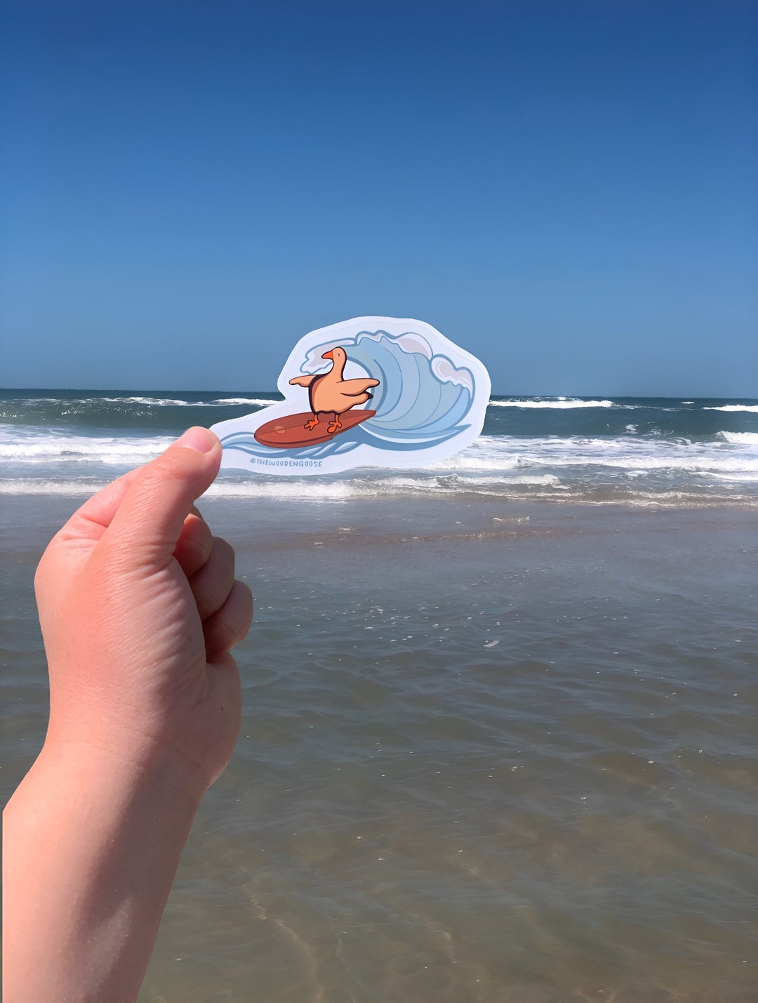 Surfing Sticker | Surfing Goose Sticker | Laptop Sticker | Water Bottle ...