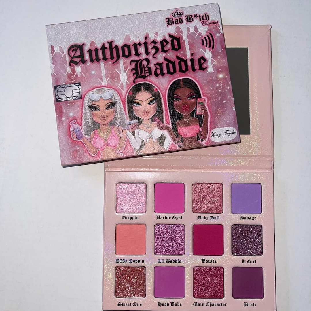 Authorized Baddie Handmade Customized Eyeshadow Palette, Pink & Purples ...