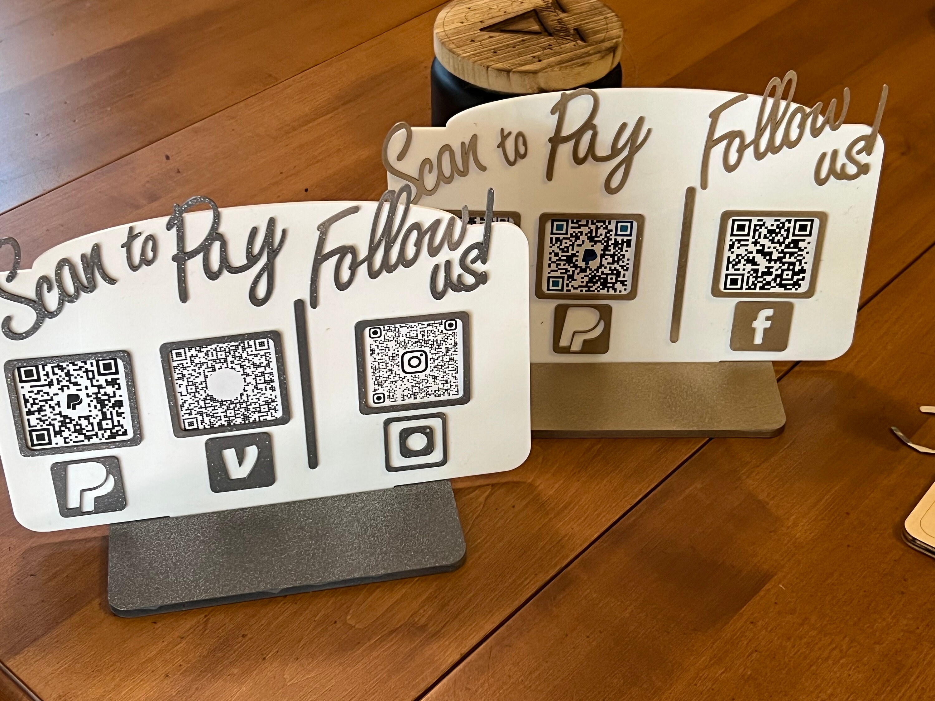 QR Code Sign for Business Acrylic, QR Sign for Tips, Scan to Pay Sign ...