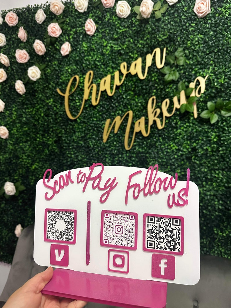 QR Code Sign for Business Acrylic, QR Sign for Tips, Scan to Pay Sign ...