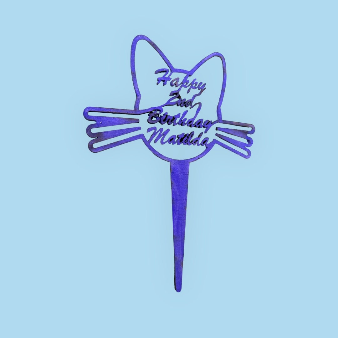 Cat Cake Topper, Cat Birthday Cake Topper, Kitty Cake Topper, Cat ...