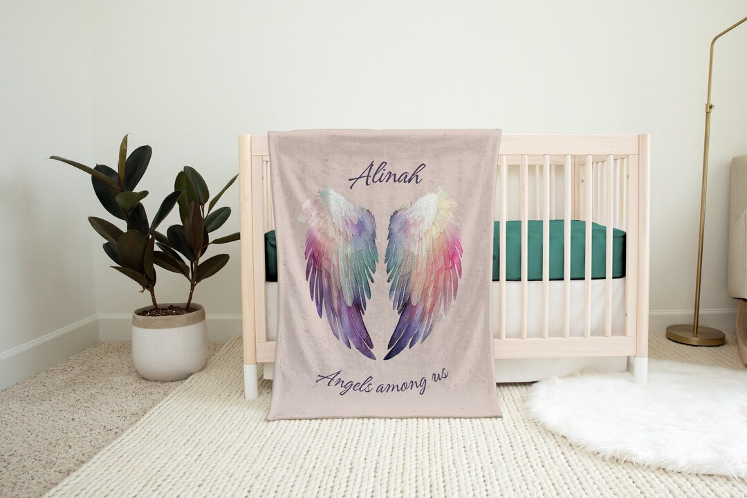 Personalized Angel Wings Newborn Child Toddler Kids Baby Blanket Baby ...