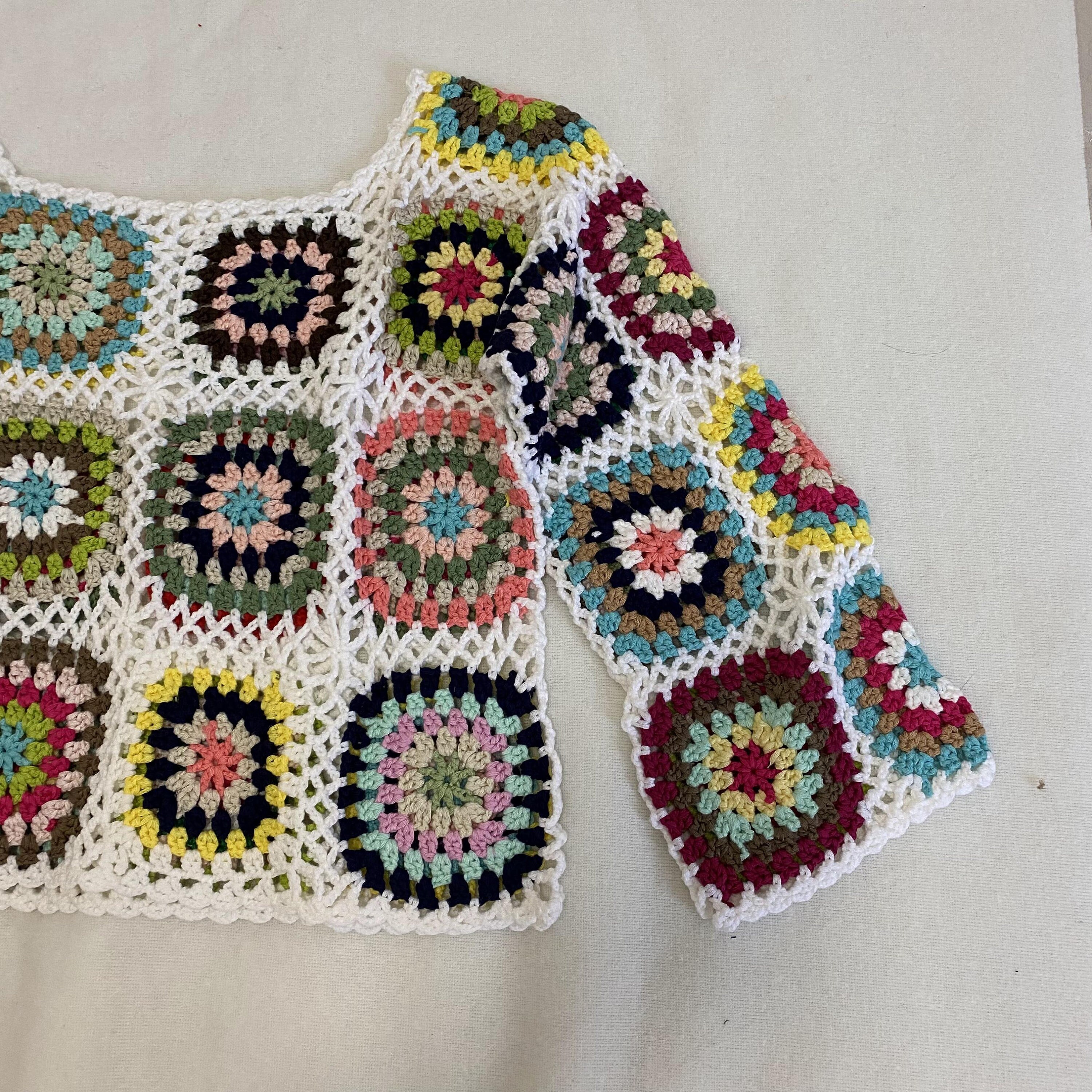 Handmade Crochet Tops Retro Knitting Crochet Rainbow Long - Etsy