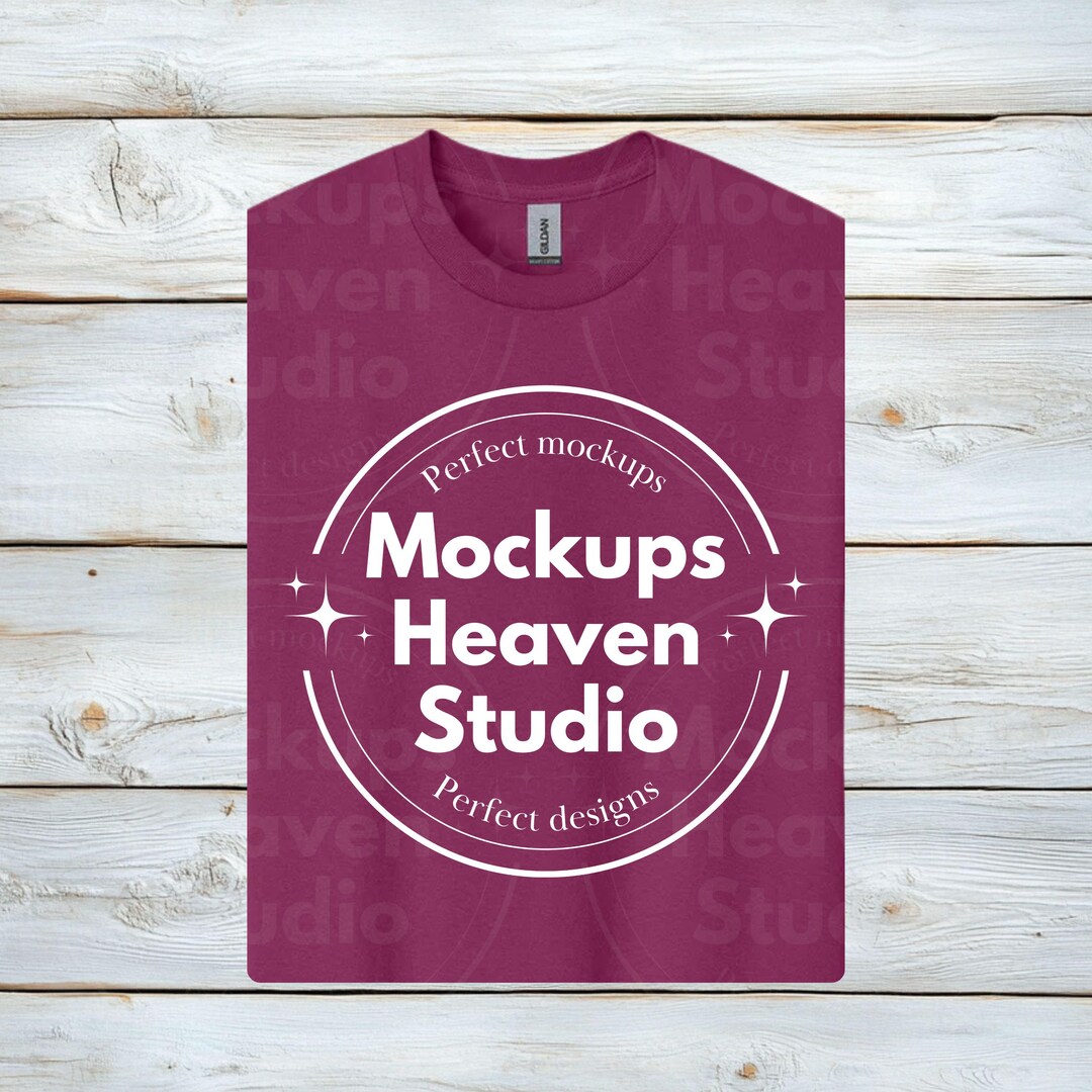 Gildan 5000 Berry T-shirt Mockup | Flat Lay Folded Unisex Tee (digital ...