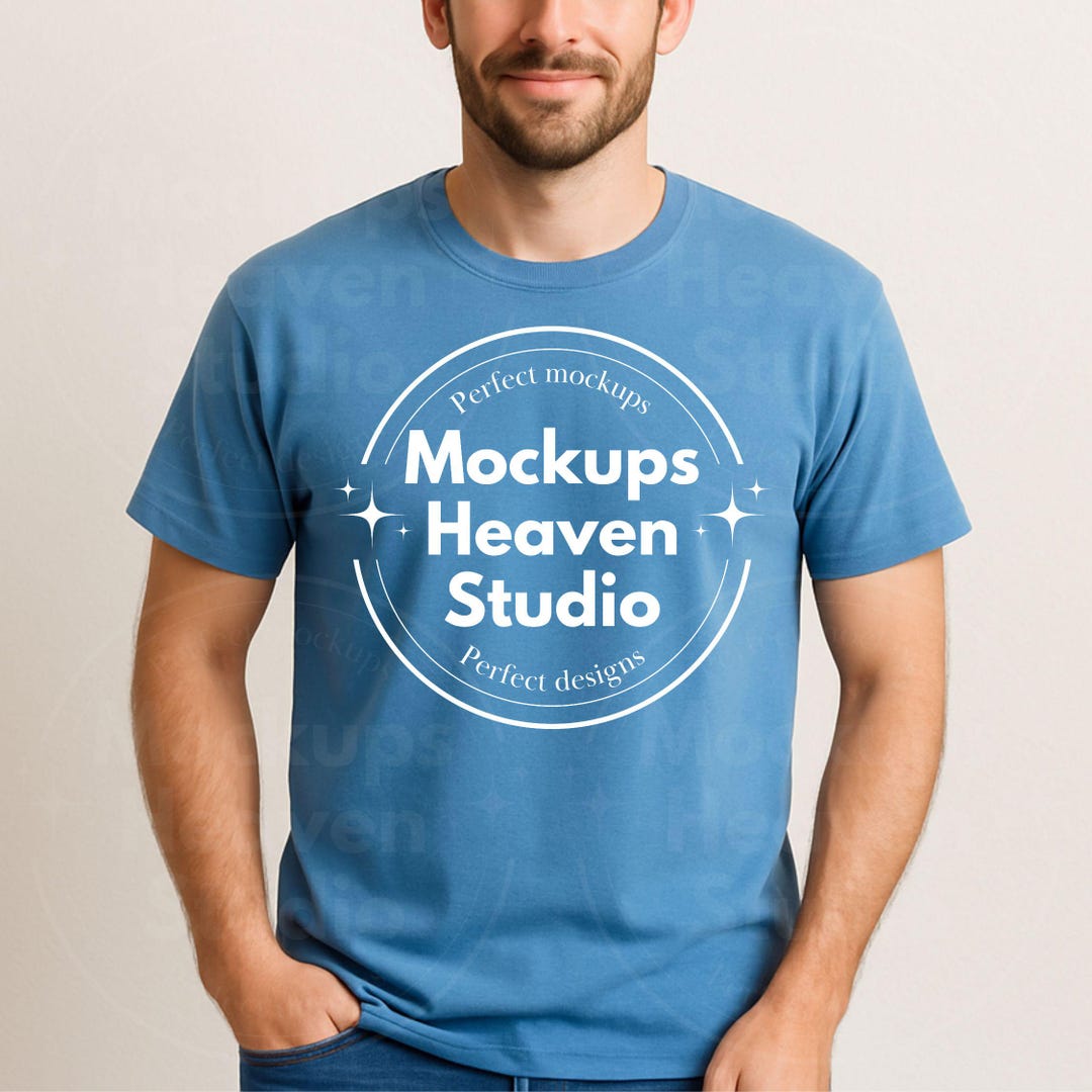 Iris Blue T-shirt Mockup | Gildan 64000 Unisex Tee (digital Download ...
