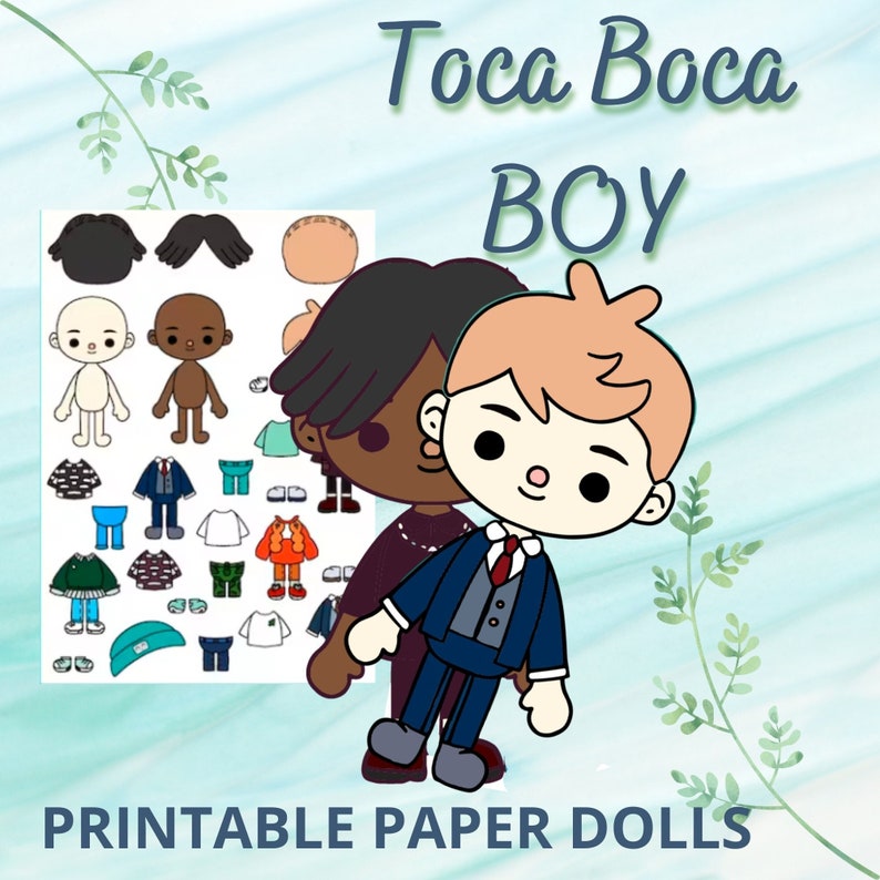 Toca Boca BOY Paper Doll Toca Boca Papercraft Quiet Book - Etsy