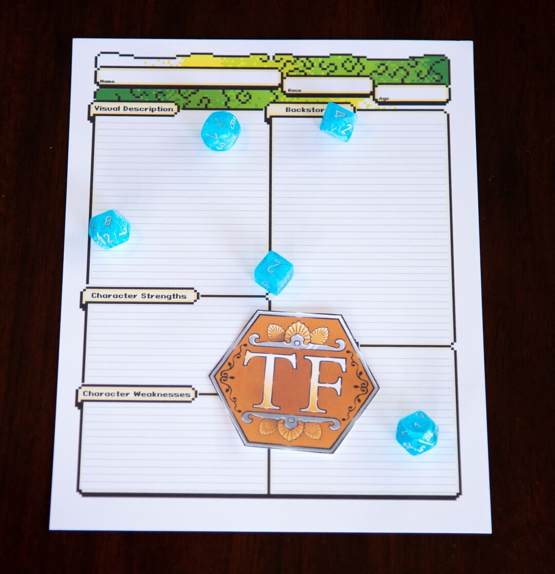Dnd Pixel Art Character Background Sheet Etsy