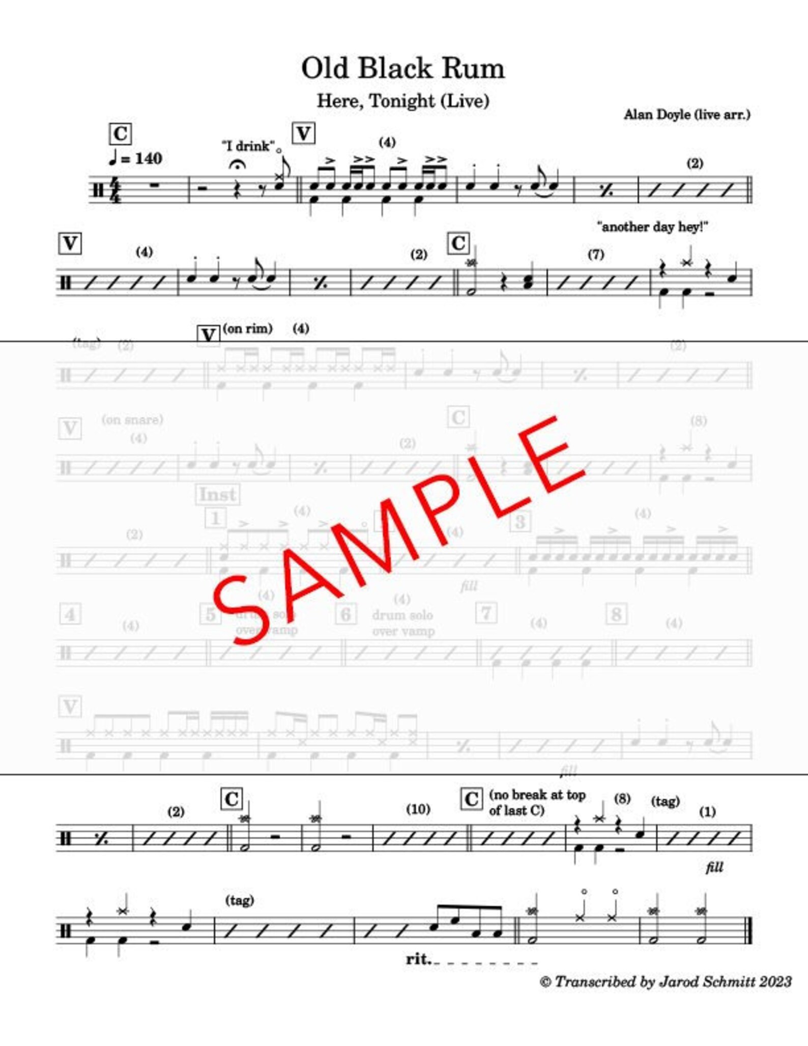 Old Black Rum Drum Set Chart - Etsy