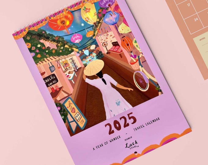 2025 Travel Destinations Calendar, Travel Calendar, Wall Calendar, A4 ...