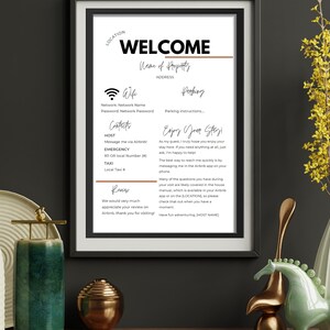 Airbnb Welcome Sign, Vrbo Welcome Sign, Guest Arrival Template Poster ...