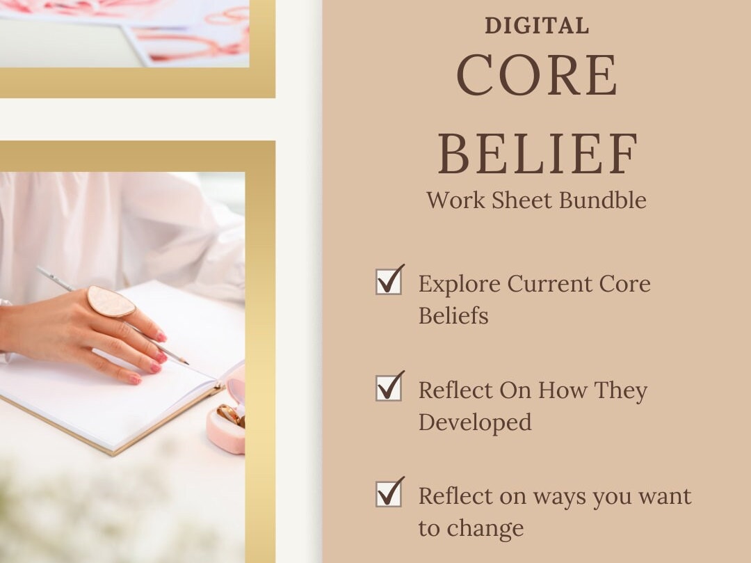 Core Beliefs Exploration Worksheets - CBT Therapist Created - Etsy
