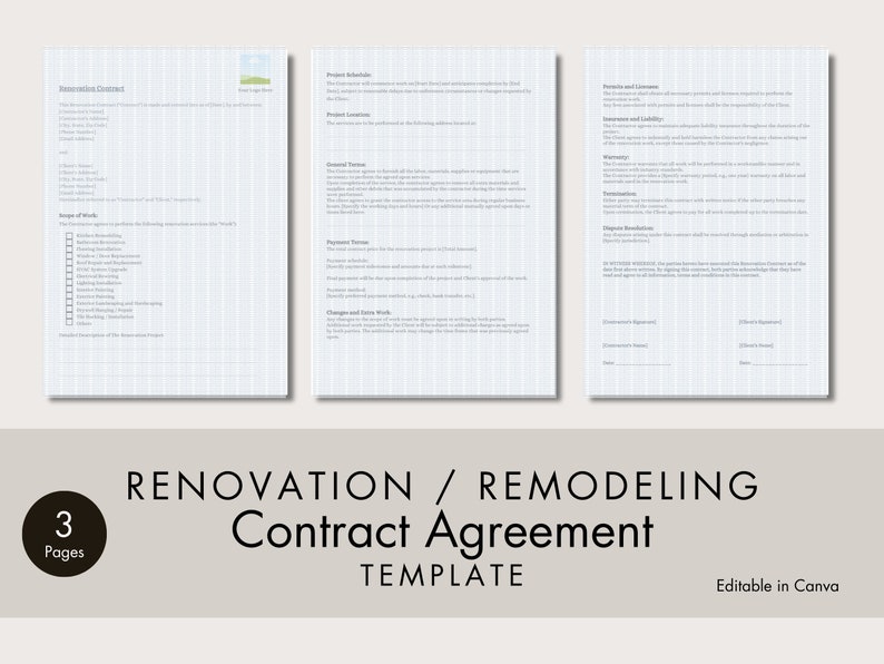 Renovation Contract | Remodeling Contract | Construction Service ...