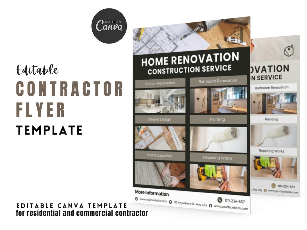 Construction Flyer Templates | General Contractor Flyer |handyman Flyer ...