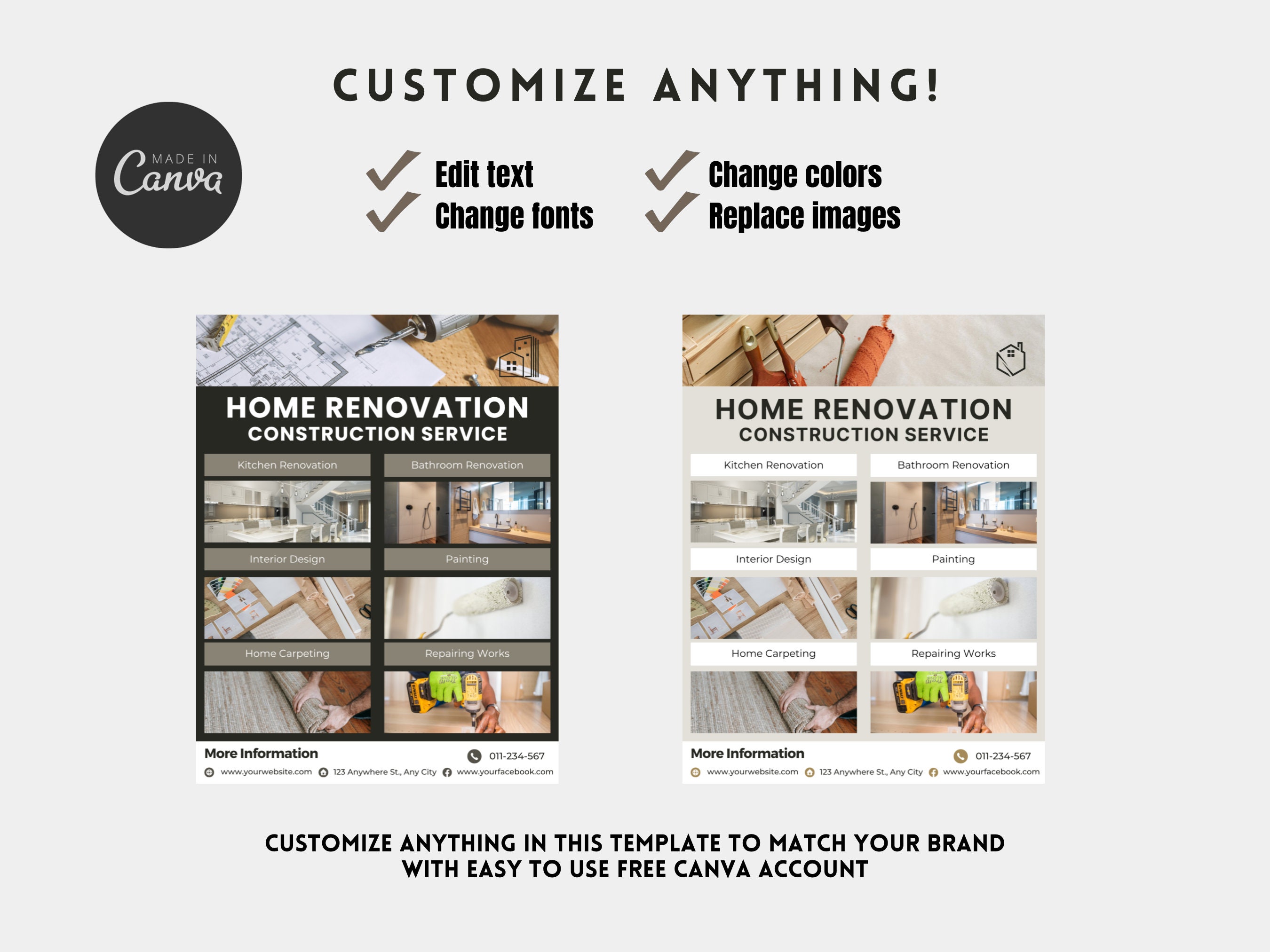 Construction Flyer Templates | General Contractor Flyer |handyman Flyer ...