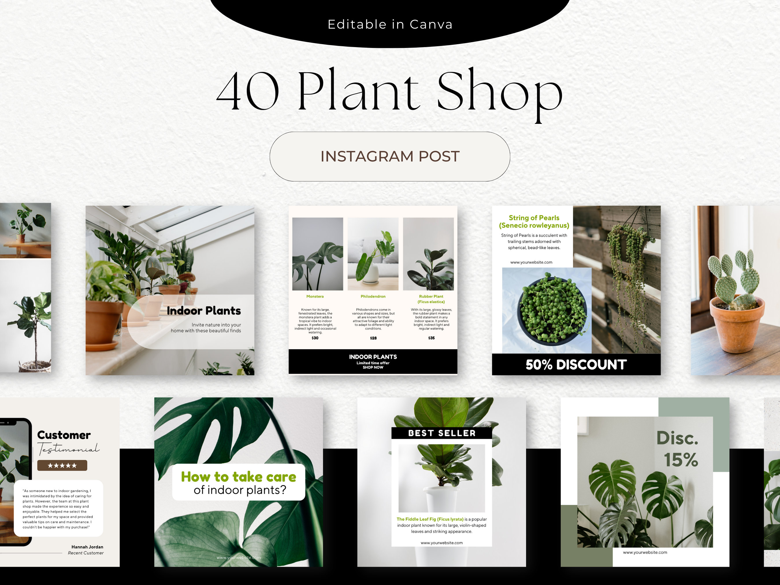 40 Instagram Plant Shop Canva Templates | Plant Store | Plants | Garden ...