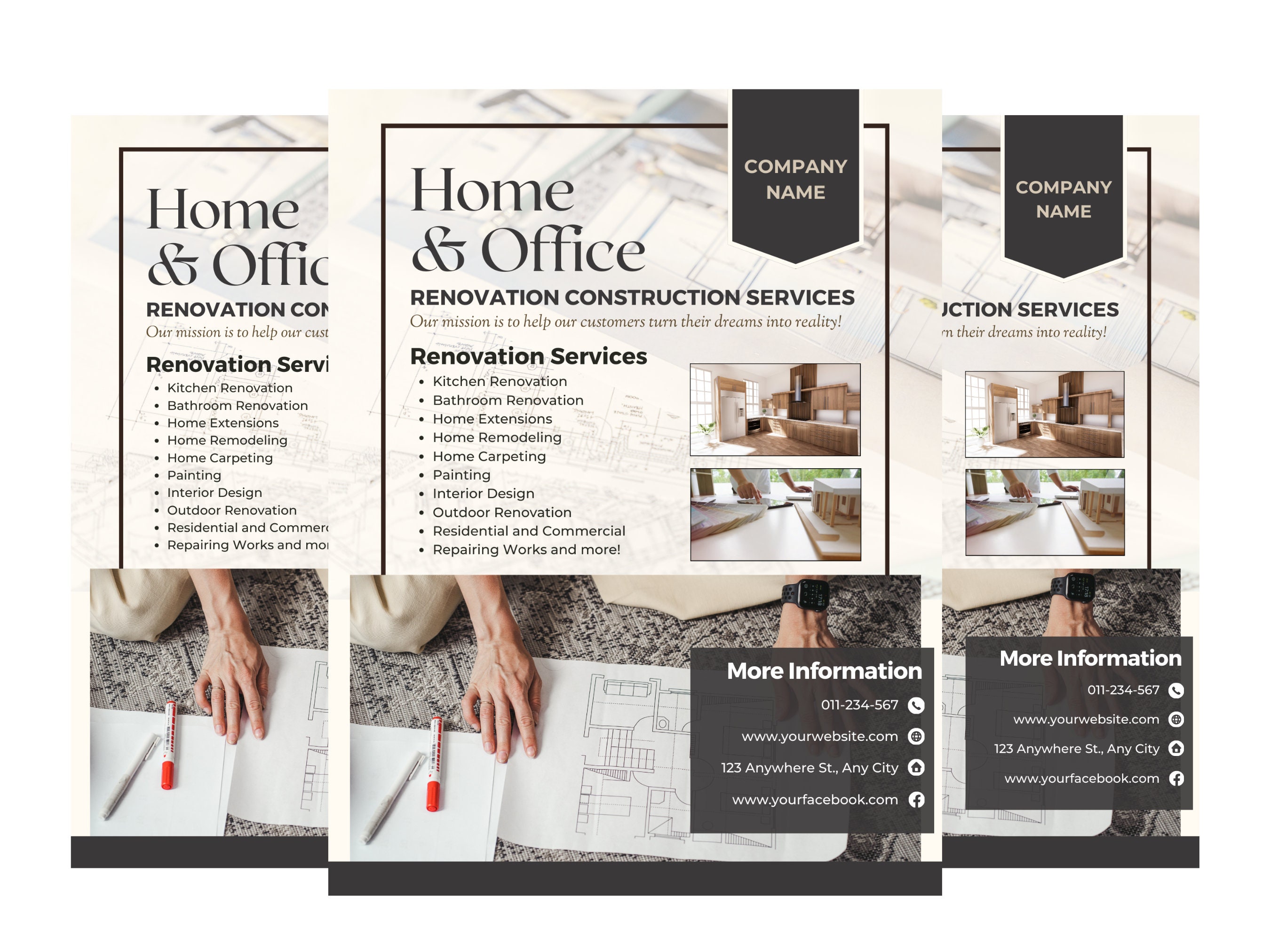 Contractor Flyer | Home Office Renovation Construction Service ...