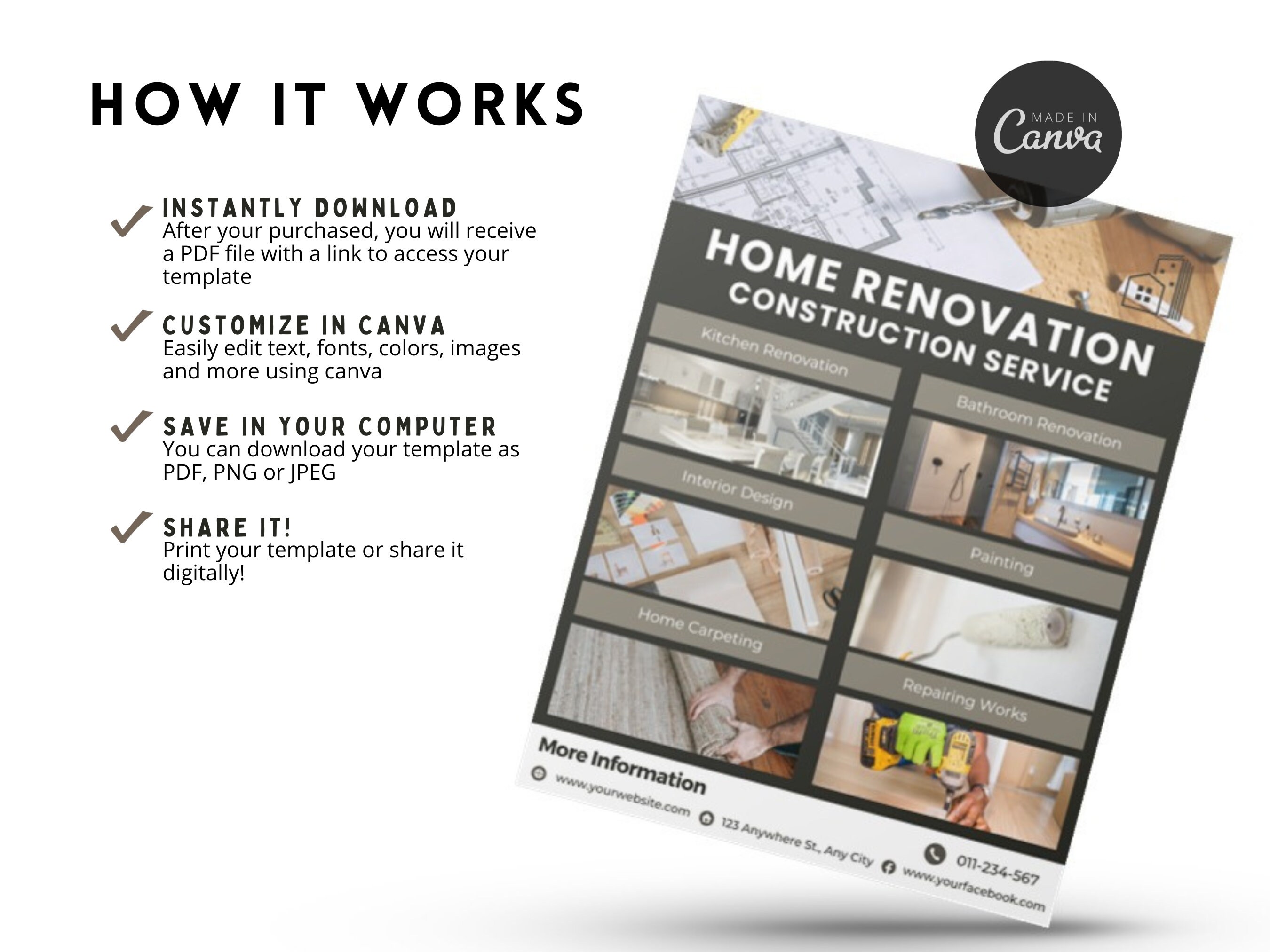 Construction Flyer Templates | General Contractor Flyer |handyman Flyer ...