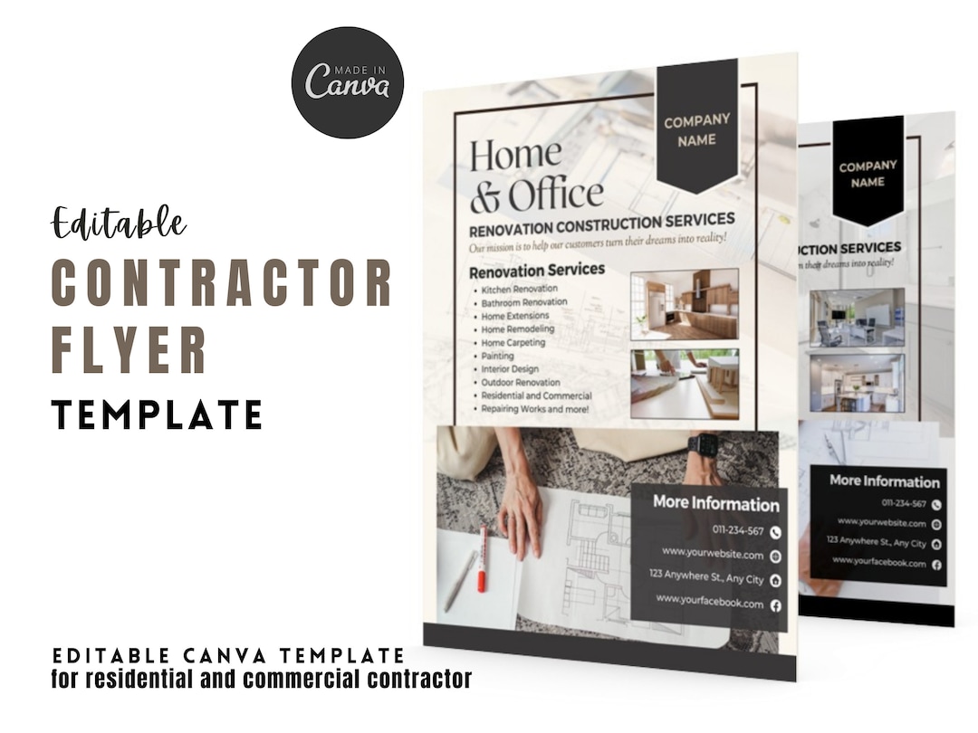 Contractor Flyer | Home Office Renovation Construction Service ...