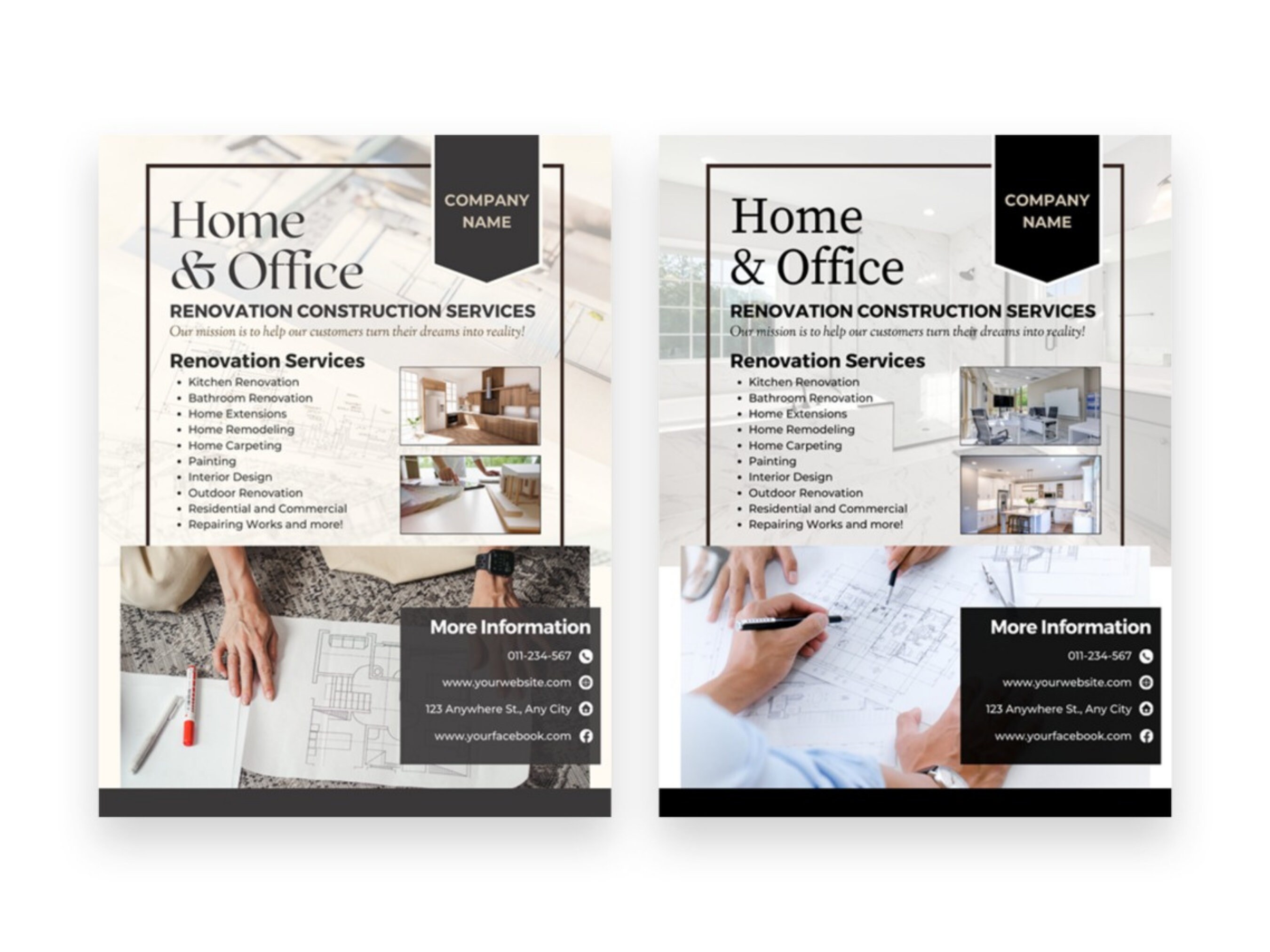 Contractor Flyer | Home Office Renovation Construction Service ...