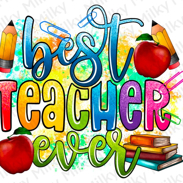 Best Teacher Ever Png - Etsy UK