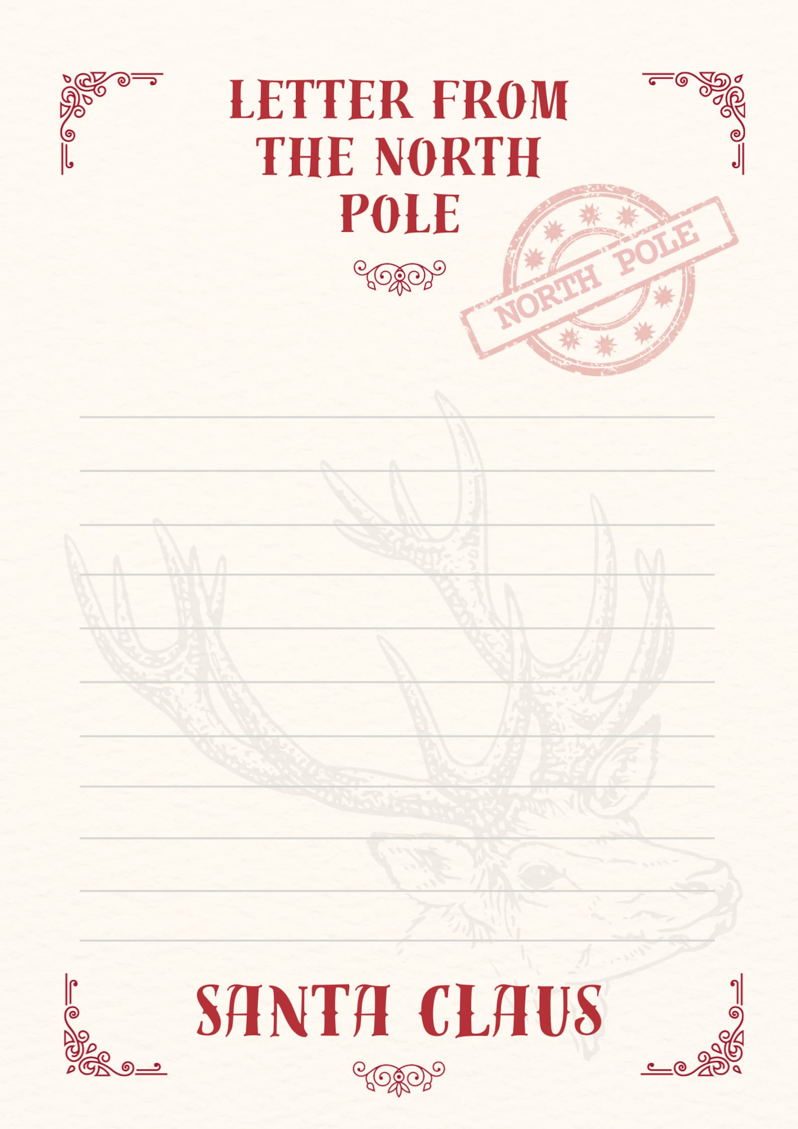 Printable Letter From the North Pole, Fillable Letter From Santa Claus ...