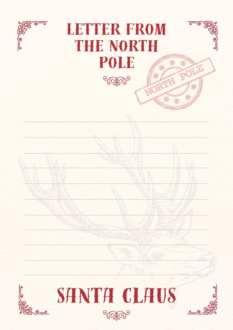 Printable Letter From the North Pole, Fillable Letter From Santa Claus ...