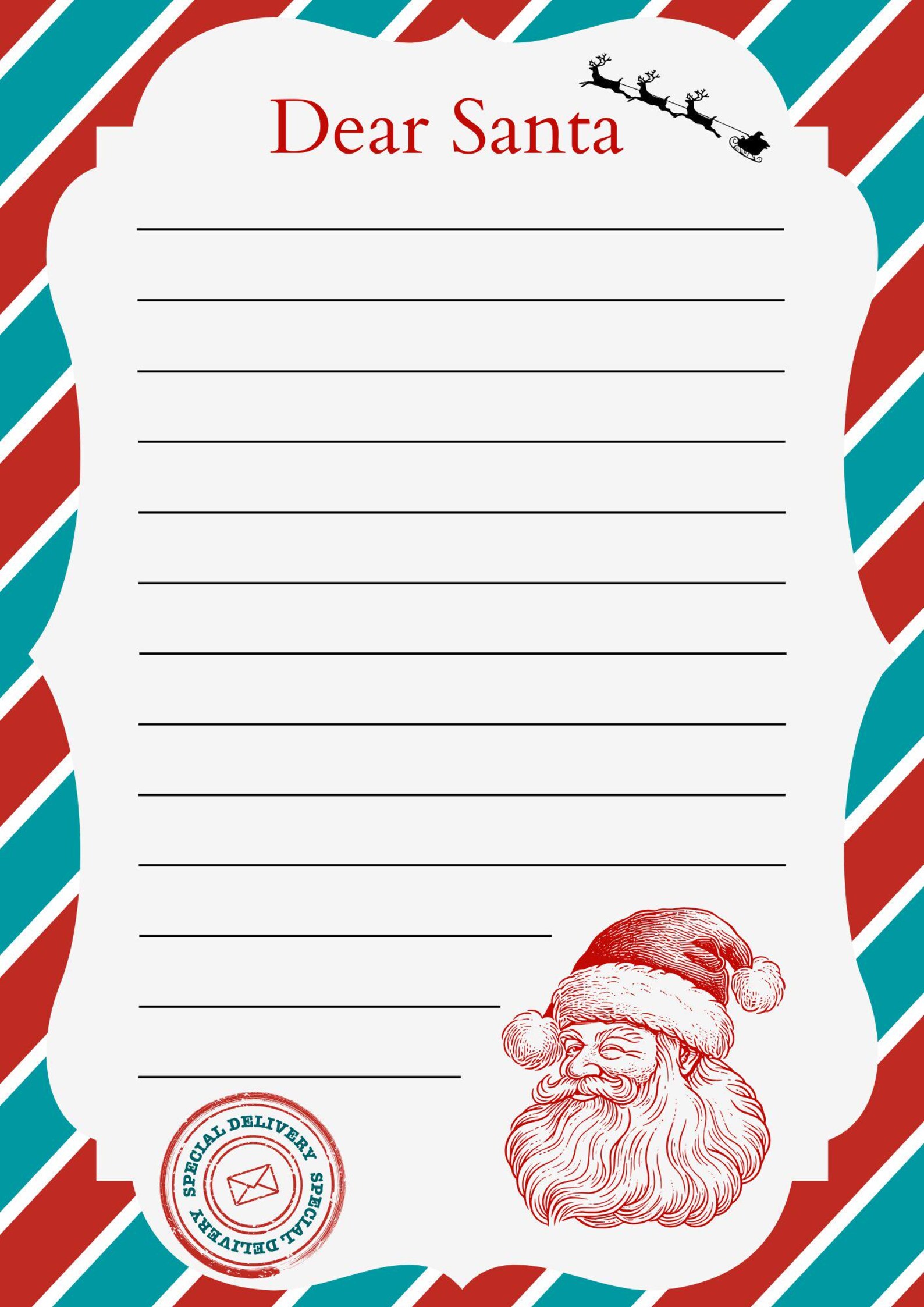 Printable Letter to Santa Claus, Fillable Letter to Santa Claus ...