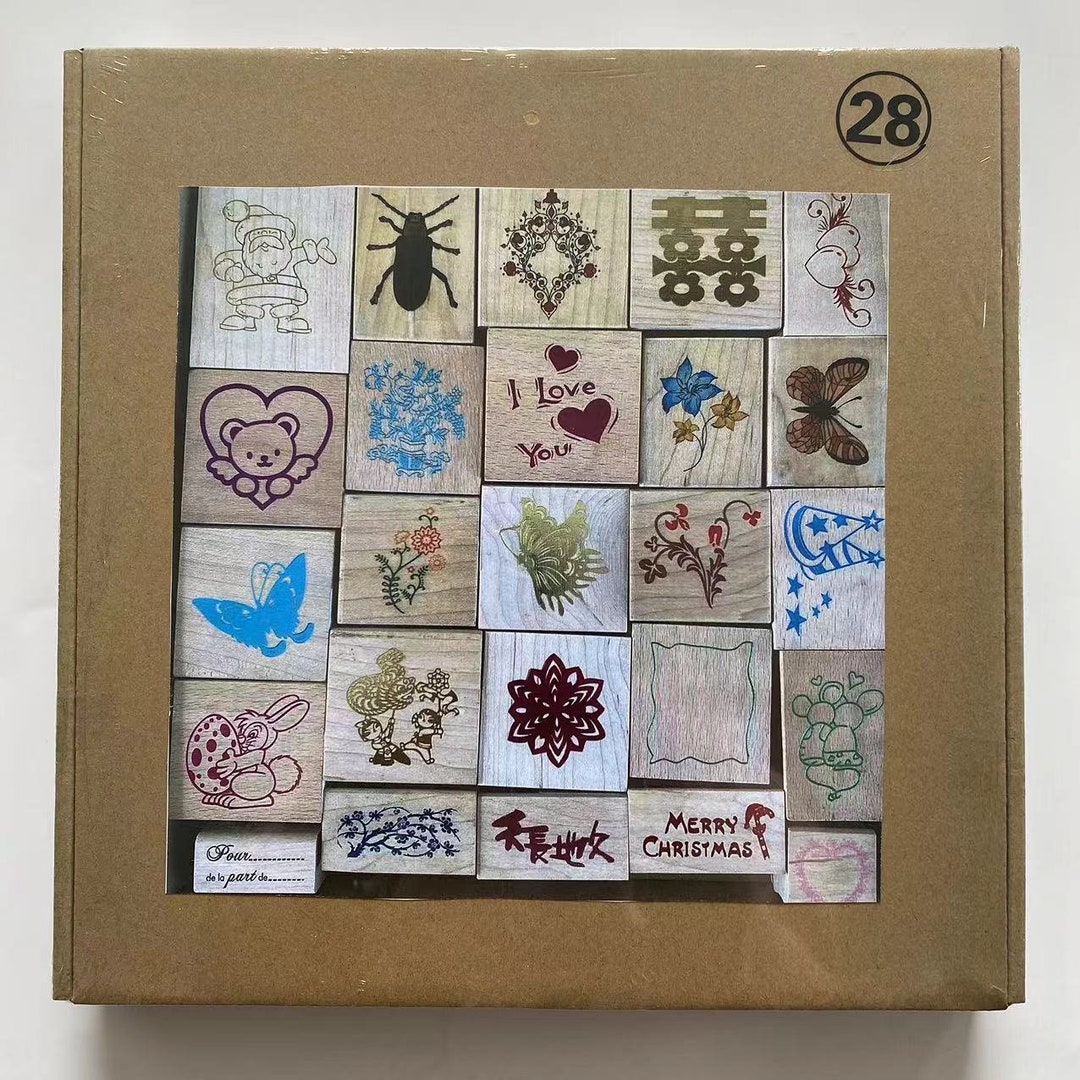 Colorfultree Various Design Wood Stamp Set - Featuring Multiple Large ...